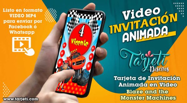 Video Invitación de Blaze and the Monster Machines en MP4 – Tarjeti